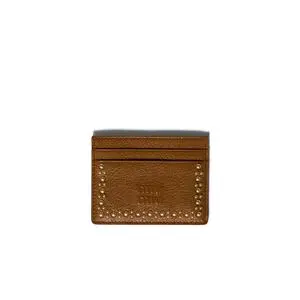 Miu Miu Leather Card Holder - Brandy