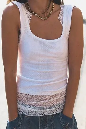INTIMATELY Easy Like That Tank Top At - Cloud Dancer