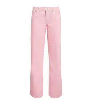 FRAME The Pixie Gray Wide-leg Jeans - Pink