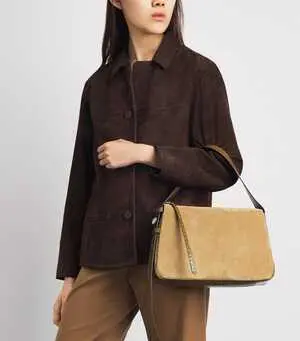 Tory Burch Suede Romy Shoulder Bag