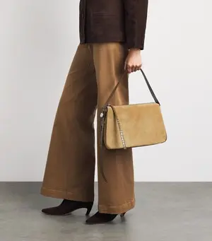Tory Burch Suede Romy Shoulder Bag