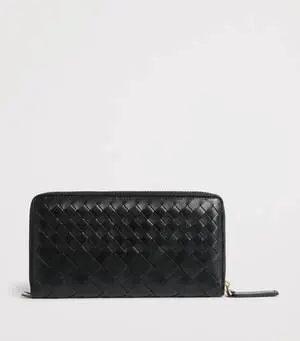 Officine Creative Woven Leather Ziparound Wallet