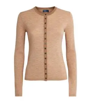 Polo Ralph Lauren Wool Ribbed Cardigan - Neutral