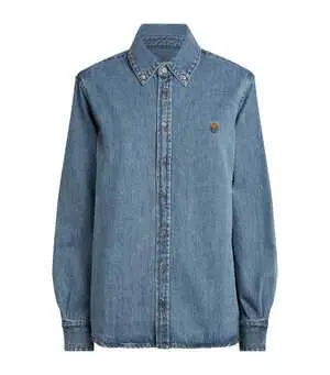 AMI Paris De Coeur Denim Shirt - Blue