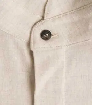 Eskandar Virgin Wool-cashmere Double Stand-collar Shirt