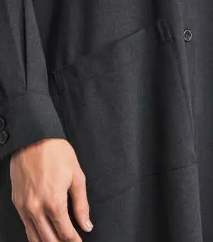 Eskandar Stretch-wool Midi Shirt Dress