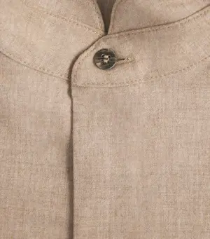 Eskandar Virgin Wool-cashmere Double Stand-collar Shirt