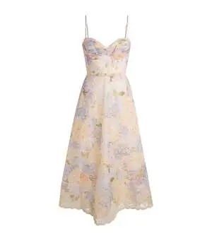 Zimmermann Valiant Tucked Midi Dress - Blue