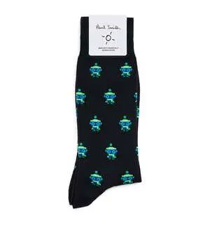 Paul Smith Robot Socks - Blue