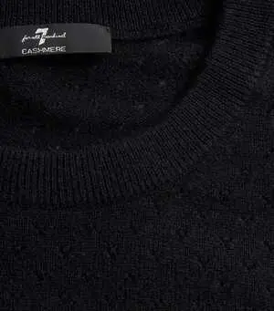 7 For All Mankind Cashmere Pointelle Short-sleeve Sweater