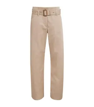 Acne Studios Belted Cotton Twill Trousers - Beige