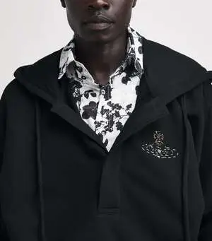 VIVIENNE WESTWOOD Cotton Batwing Hoodie With Embroidered Orb Logo