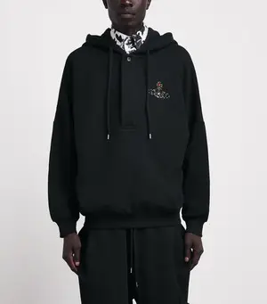 VIVIENNE WESTWOOD Cotton Batwing Hoodie With Embroidered Orb Logo
