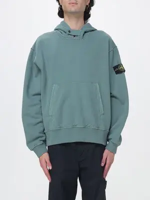 Stone Island Cotton Hoodie With Kangaroo Pocket And Compass Logo - Grass Green
