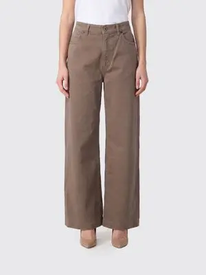 PAROSH High-waisted Wide-leg Denim Trousers - Sand