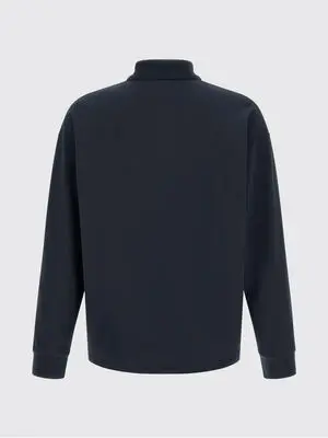 A.p.c. Long-sleeved Cotton Polo Shirt With Contrast Logo