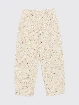 TELA High-waisted Floral Print Wide-leg Pants In Cotton