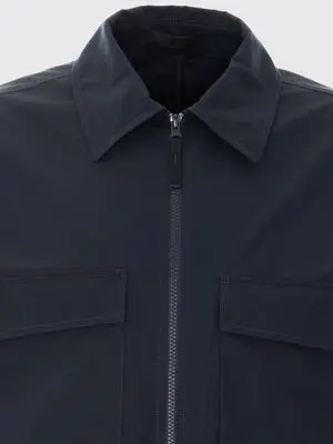 Stone Island Short Shirt Jacket In Organic Cotton Canvas With Zip