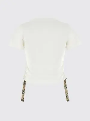Burberry Checked Detail T-shirt - White