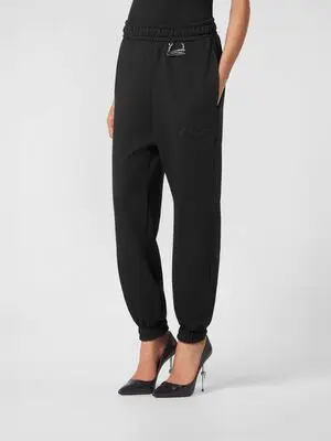 Philipp Plein Jersey Jogging Pants With Elasticated Waist And Cuffs - Black