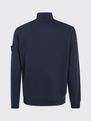 Stone Island Half-zip Cotton Turtleneck Sweatshirt With Compass Logo Patch - Green