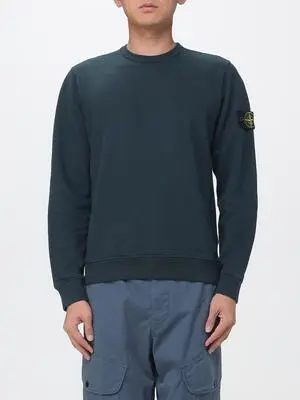 Stone Island Crewneck Sweatshirt In Cotton Jersey With Compass Logo Patch Forest Green