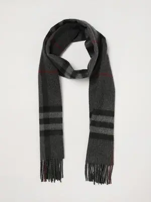 Burberry Vintage Check Cashmere Scarf With Fringed Edges