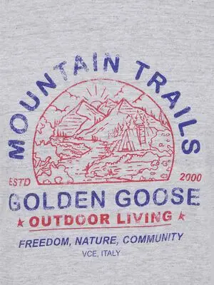 GOLDEN GOOSE Slim Fit Cotton T-shirt With Graphic Logo Print
