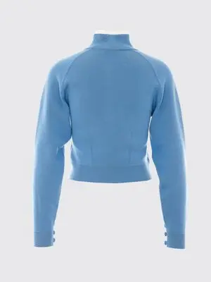 Chloé Cropped Slim Fit Wool Turtleneck With Ruffles And Embroidery