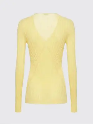 JIL SANDER Slim Fit Ribbed V-neck Sweater In Cashmere And Silk - Lime