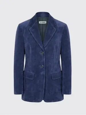 JIL SANDER Single-breasted Cropped Velvet Blazer In Cotton And Linen
