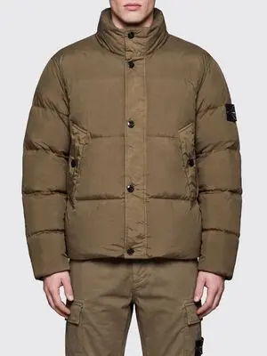 Stone Island Stone Island Short Quilted Water-Repellent Nylon Down Jacket Green