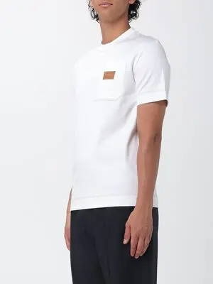 Fendi Cotton T-shirt With Patch Pocket And Applied Logo