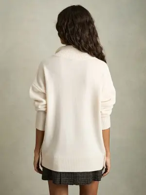 REISS Wool-cashmere Button-neck Jumper