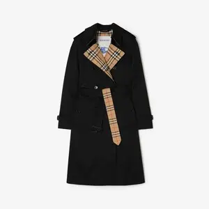 Burberry Long Gabardine Lakefield Trench Coat - Black