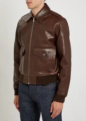 A.p.c. Leather Bomber Jacket