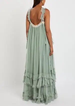 Chloé Ruffled Silk Georgette Maxi Dress