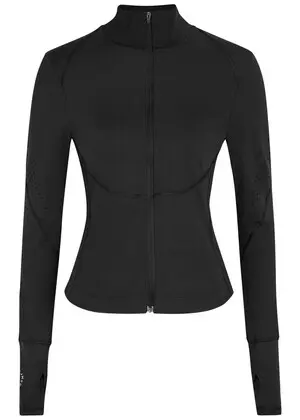 Stella McCartney Adidas X Training Logo Stretch-jersey Mid-layer Jacket - Black