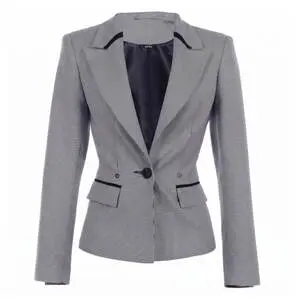 LUNA FASHION HOUSE Multicolor Houndstooth Tailored Blazer, Elena - Grey/black