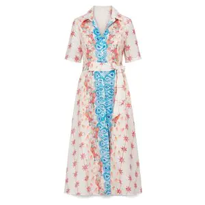CASA ATELIER BY FERDINANDO FUSCO Linen Shirt Dress With Belt - White