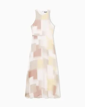 Armani Exchange Midi Dress With Allover Abstract Print