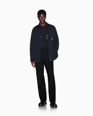Armani Exchange Regular Fit Cotton Canneté Trousers