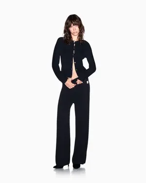 Armani Exchange Knitted Recycled Viscose Trousers - Black