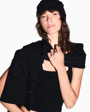 Armani Exchange Scarf In A Knitted Viscose-blend