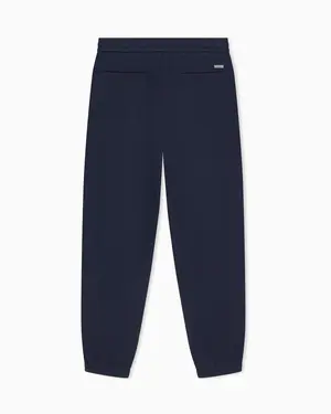 Armani Exchange Regular Fit Trousers In Cotton French Terry - Navy Blue