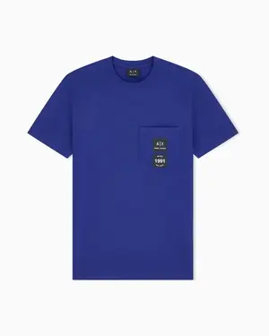 Armani Exchange Slim Fit T-shirt In Cotton Jersey - Blue