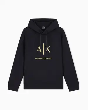Armani Exchange Bonded Stretch Cotton Hoodie - Black
