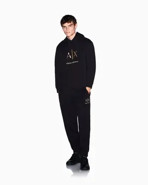 Armani Exchange Bonded Stretch Cotton Hoodie - Black