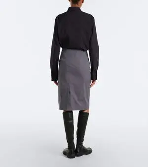 Miu Miu Cotton-blend Poplin Pencil Skirt