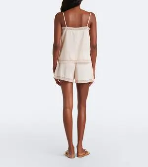 ERES Lightness Lace-trimmed Cotton Shorts